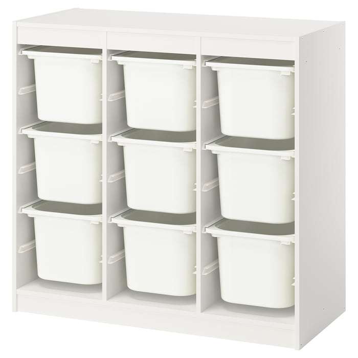 TROFAST storage combination with boxes, room divider/white white ...