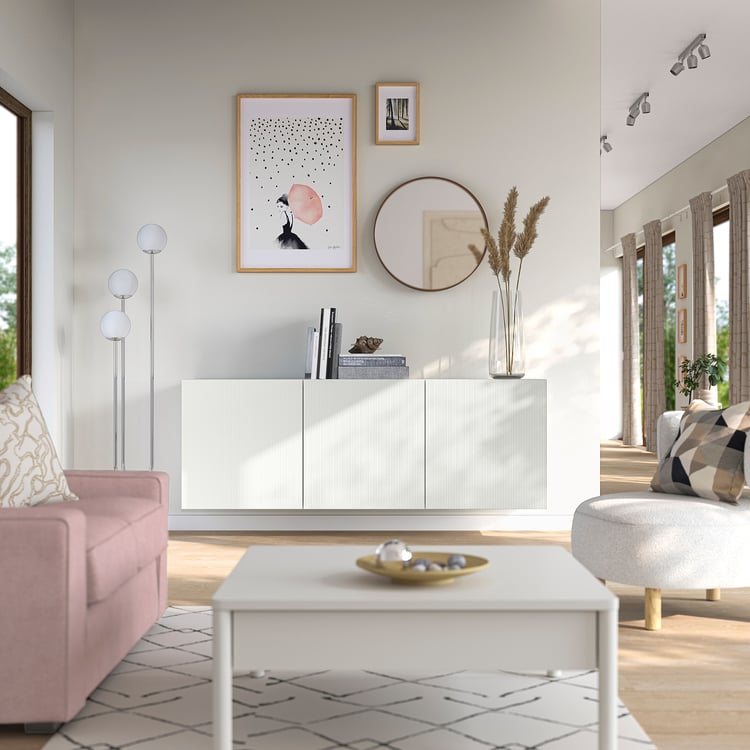 BESTÅ combinaison rangement murale, blanc/Förvaltare blanc, 180x42x64 ...