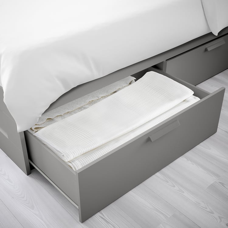 BRIMNES cadre lit avec rangement, gris/Lönset, 160x200 cm - IKEA Belgique