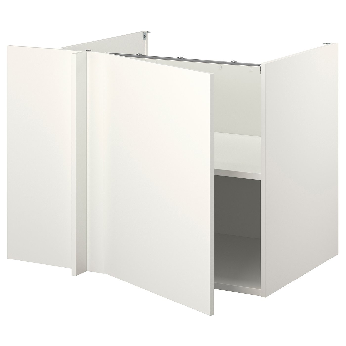 ENHET élément bas d'angle, blanc/blanc, 127x69x75 cm - IKEA Belgique