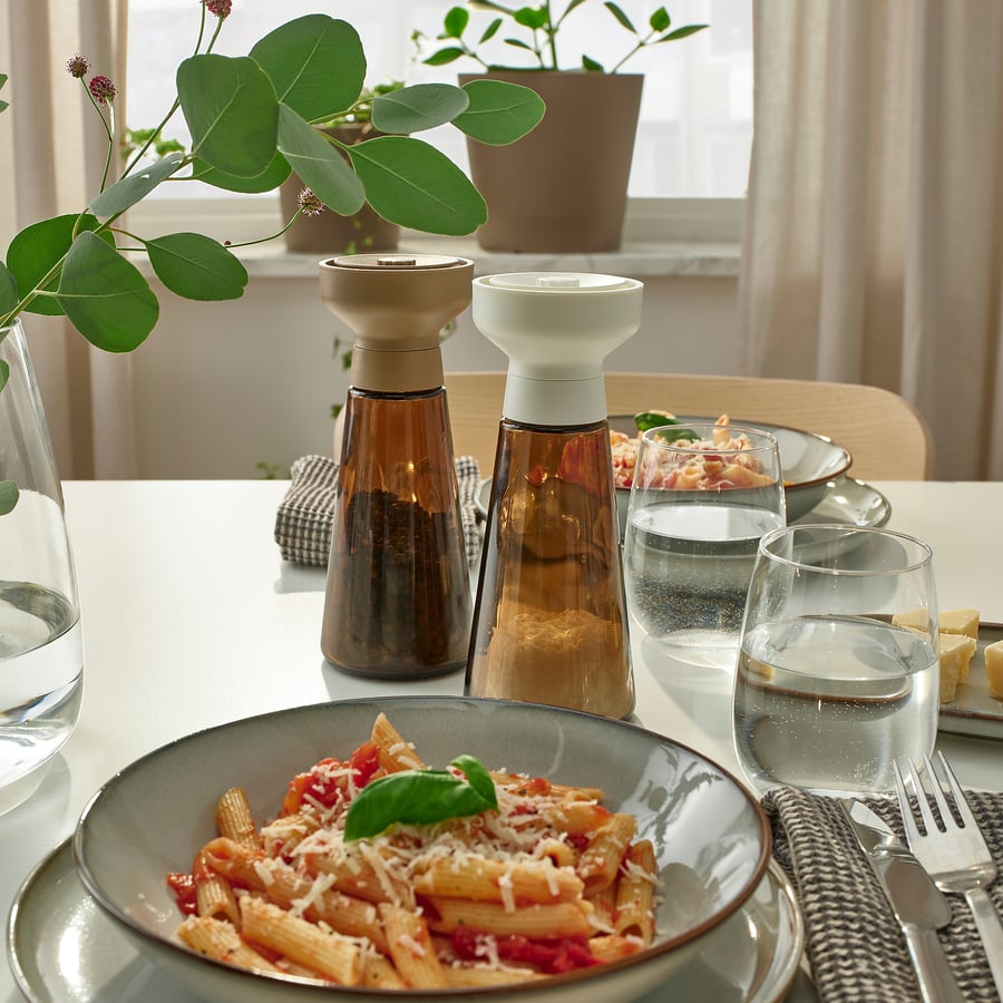 HALVTOM Moulin à épices, verre/brun, 19 cm - IKEA Belgique