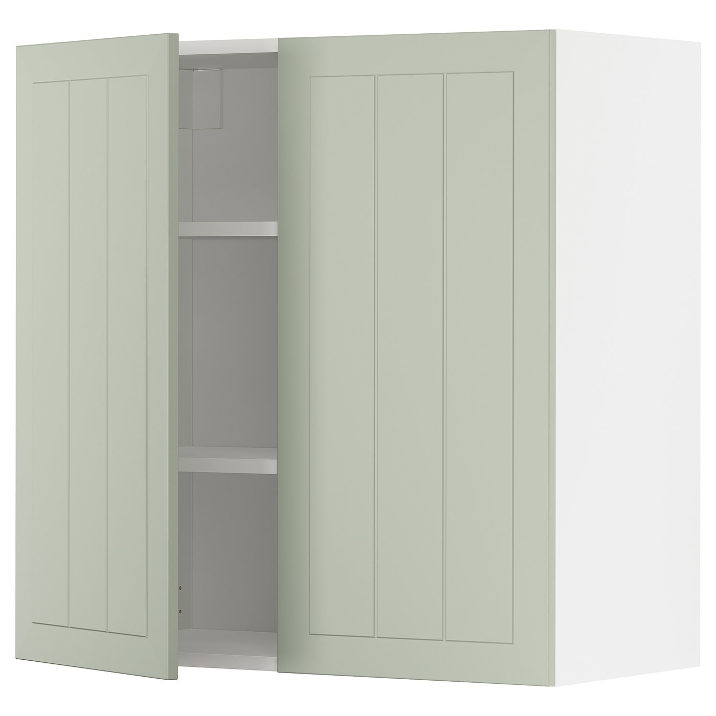 METOD élément mural tablettes/2portes, blanc/Stensund vert clair, 80x80 ...