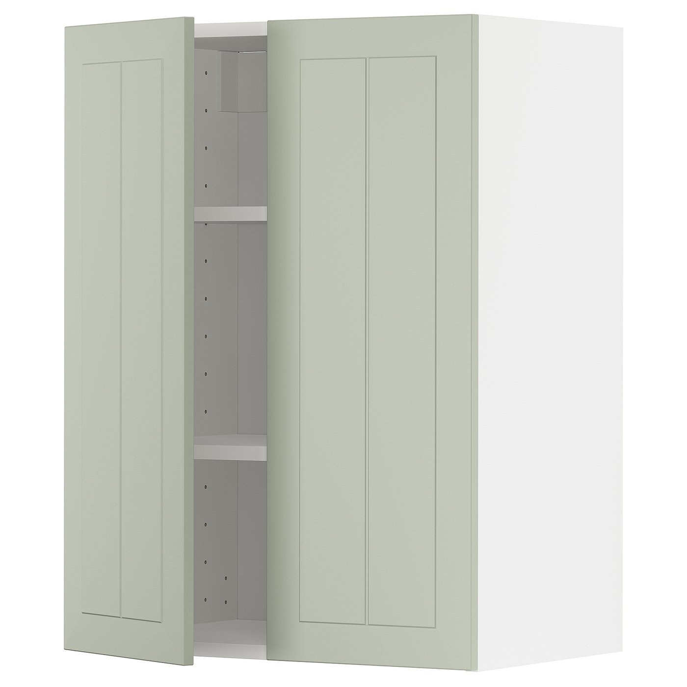 METOD élément mural tablettes/2portes, blanc/Stensund vert clair, 60x80 ...