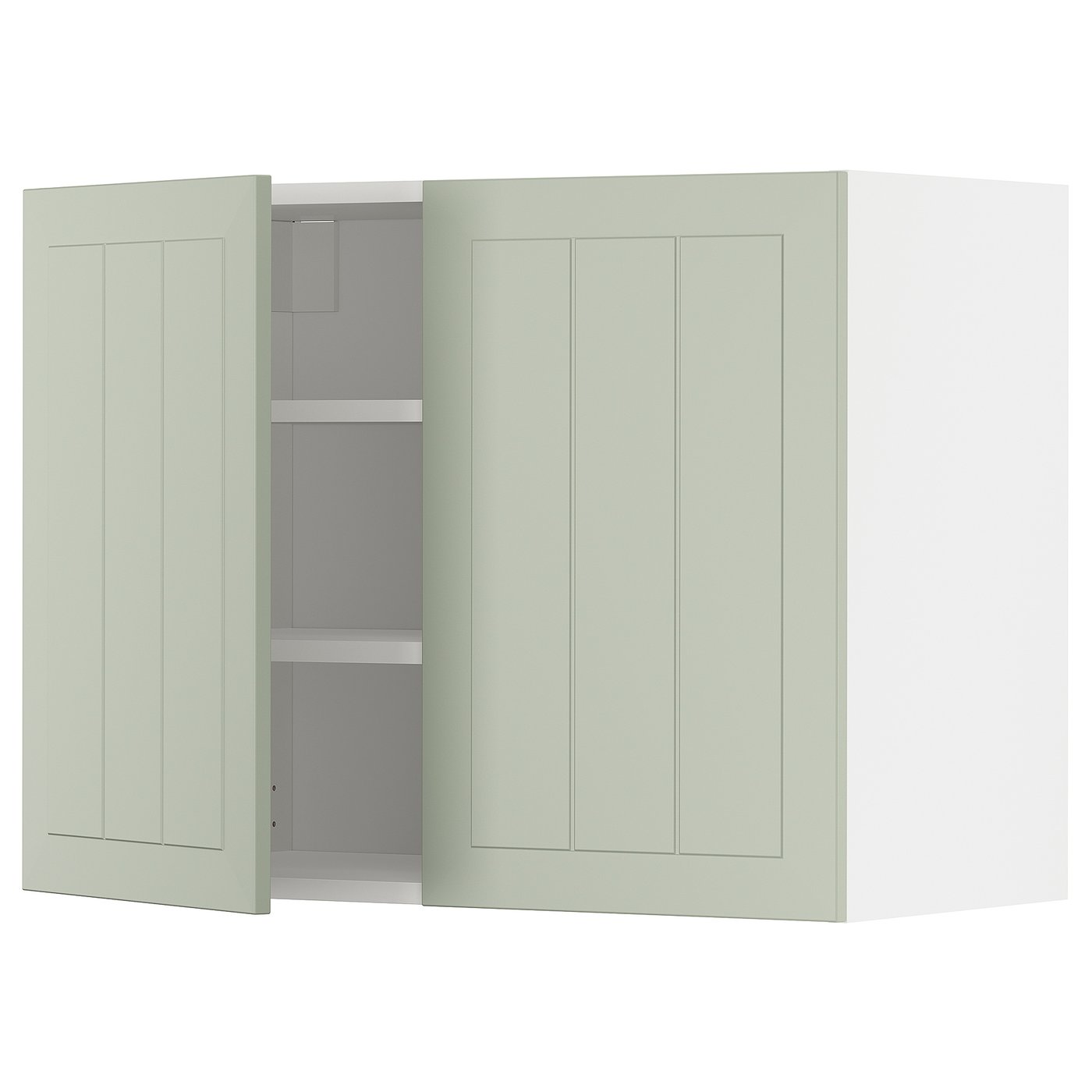 METOD élément mural tablettes/2portes, blanc/Stensund vert clair, 80x60 ...