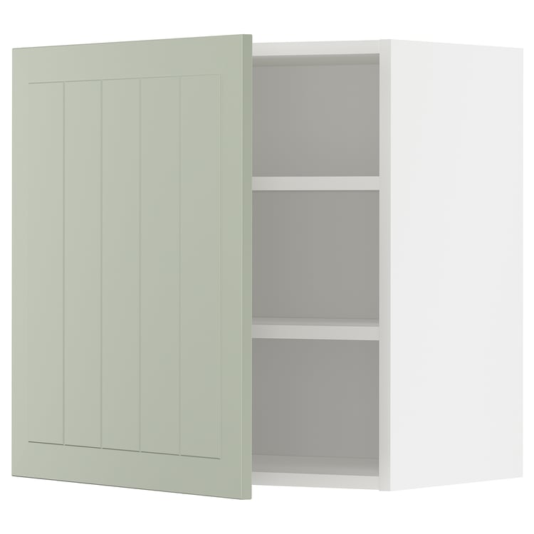 METOD élément mural + tablettes, blanc/Stensund vert clair, 60x60 cm ...