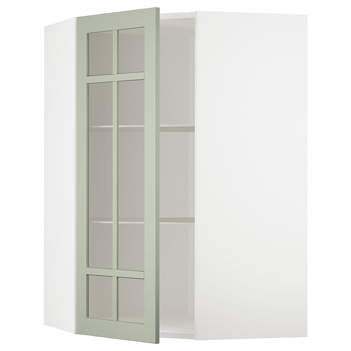 METOD élt mur ang+tblts/pte vit, blanc/Stensund vert clair, 68x100 cm ...