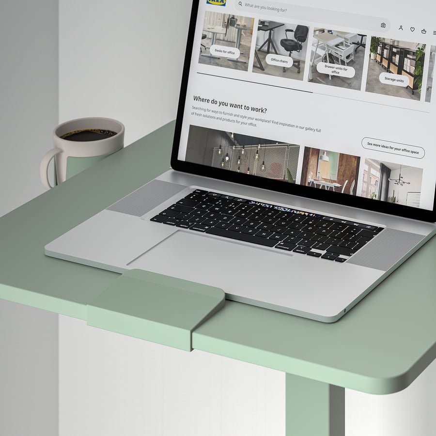 MITTZON table pour PC portable av roulettes, vert, 66x50 cm - IKEA Belgique