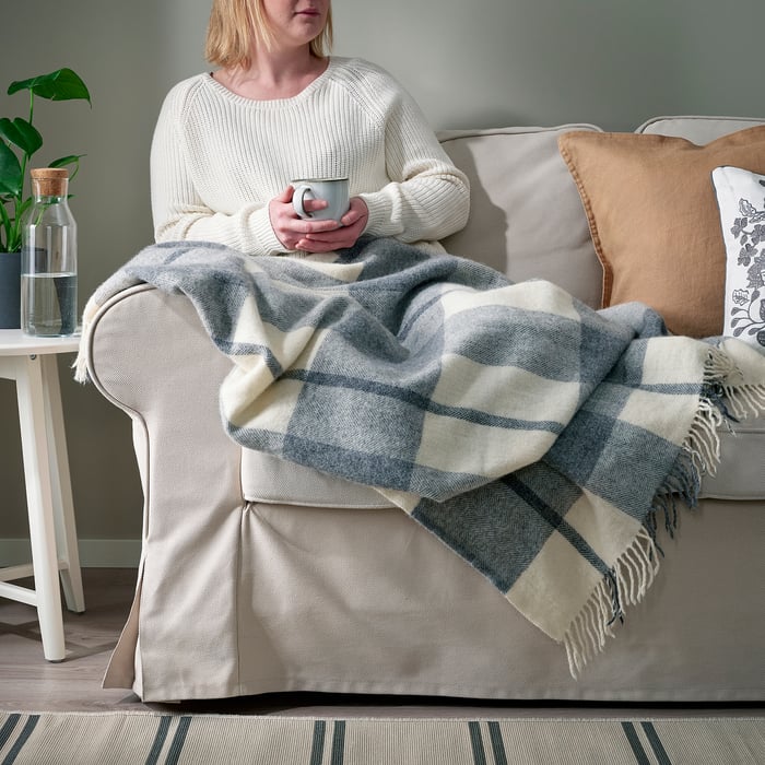 MYRULL plaid, gris clair, 130x170 cm - IKEA Belgique