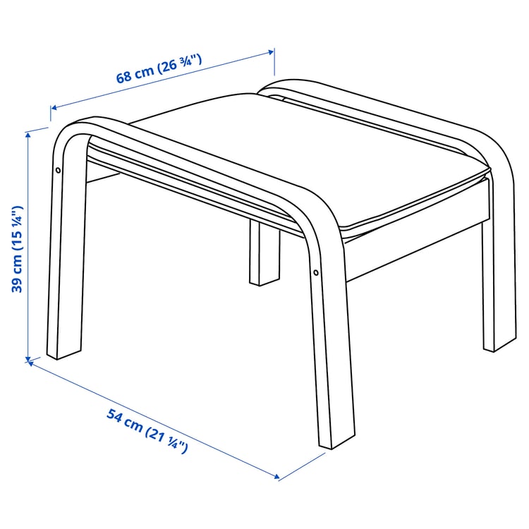 POÄNG fauteuil avec repose-pieds, chêne/Kelinge bleu gris - IKEA Belgique