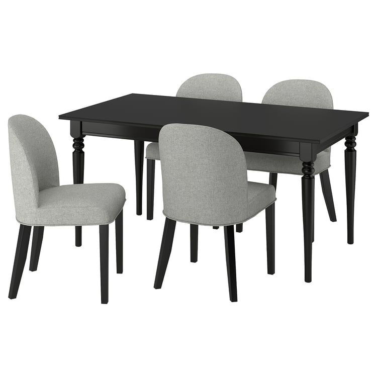 ROSENTORP / ROSENTORP table et 4 chaises, noir/Tibbleby beige gris noir ...