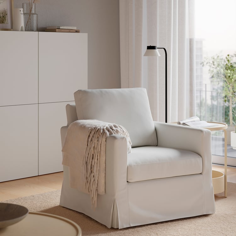 SALTSJÖBADEN fauteuil à bascule et pivotant, Blekinge blanc - IKEA Belgique