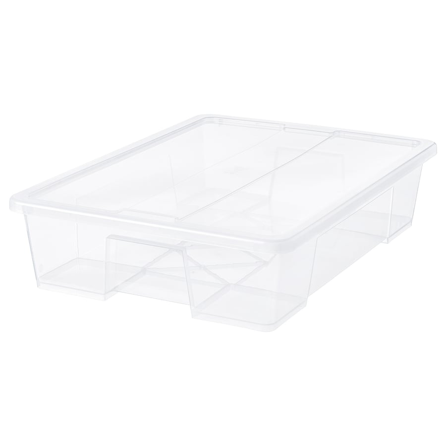 SAMLA boîte avec couvercle, transparent, 79x57x18 cm/55 l - IKEA Belgique