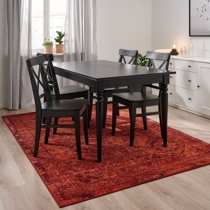 VONSBÄK tapis, poils ras, rouge, 170x230 cm - IKEA Belgique