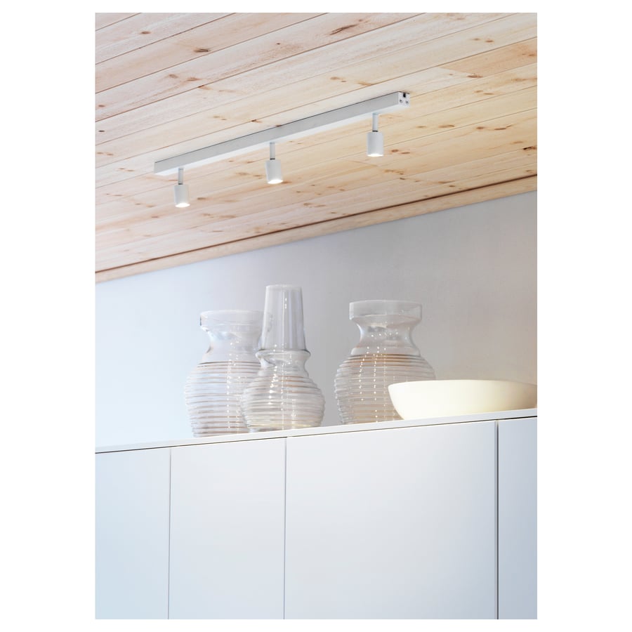 BÄVE led-plafondrail, 3 spots, wit - IKEA België