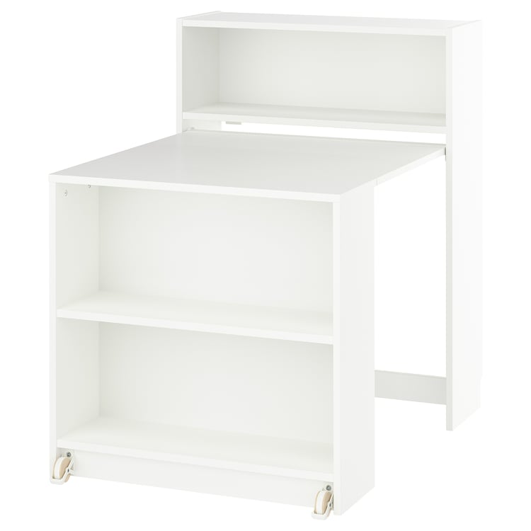 BILLY Boekenkast met inklapbare tafel, wit, 80x33/112x106 cm - IKEA België