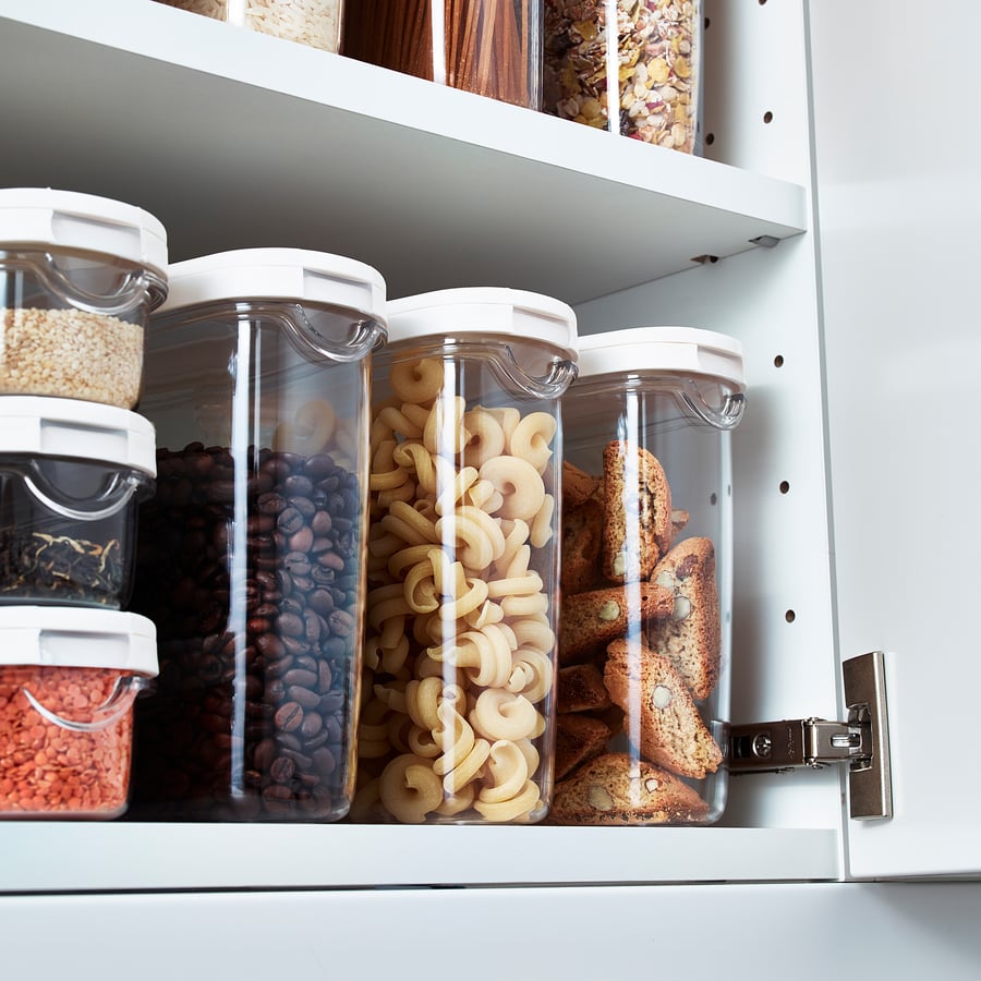 IKEA 365+ Pot met deksel houdbare producten, transparant, wit. Bestel ...