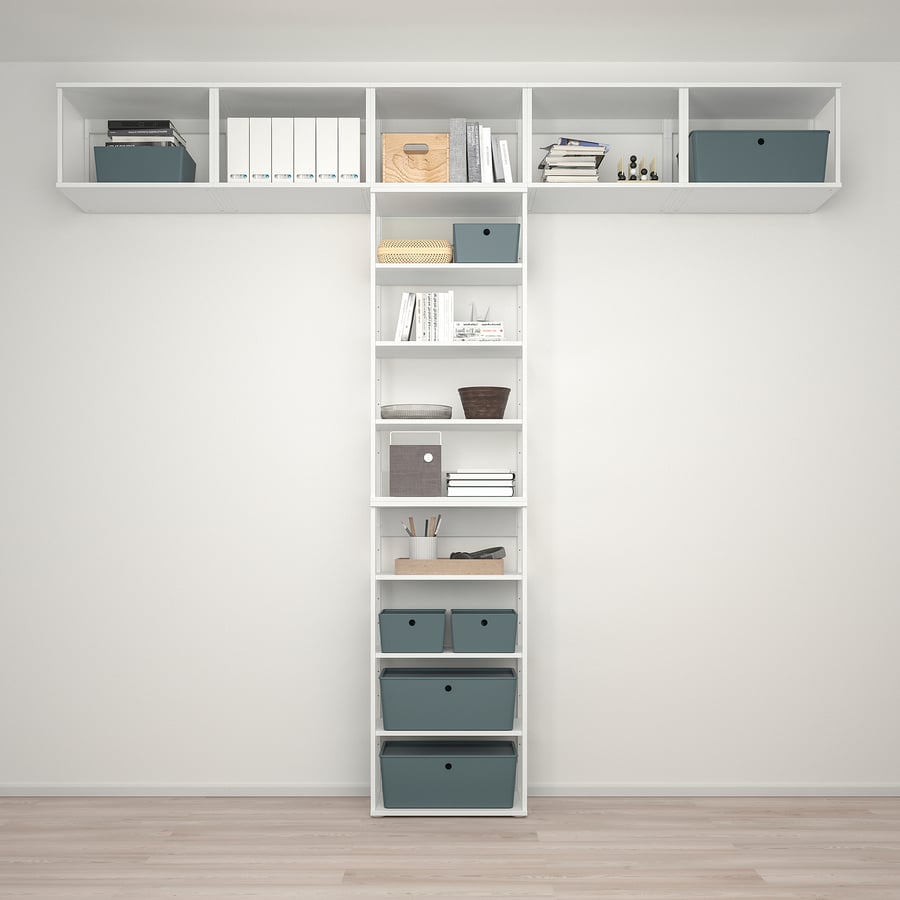 PLATSA open element met planken, wit, 300x42x281 cm - IKEA België