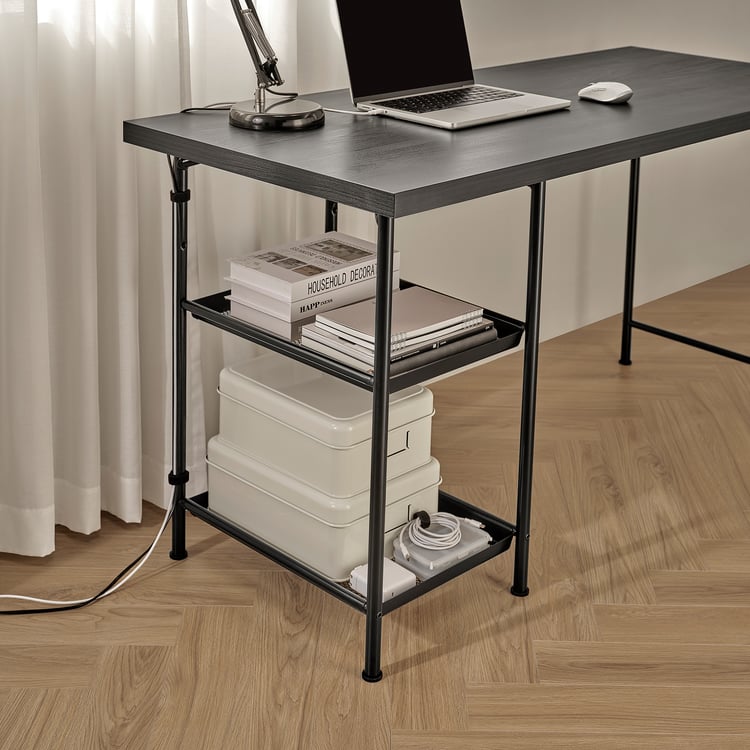 SPÄND tafelpoot met opberger, zwart - IKEA België