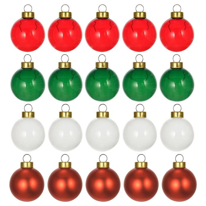 VINTERFINT boomversiering, bal glas/gemengde kleuren, 3.5 cm - IKEA België
