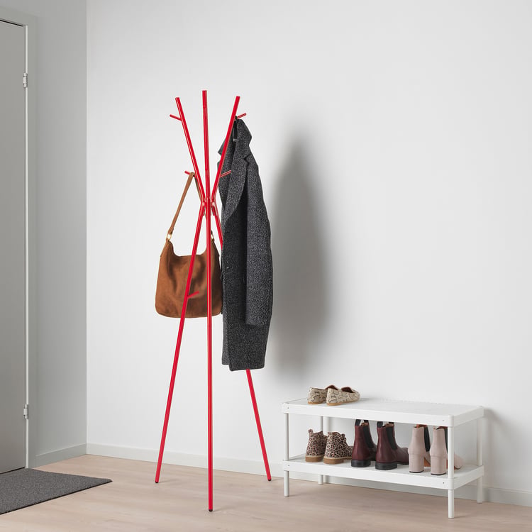 EKRAR hat and coat stand, bright red, 169 cm - IKEA