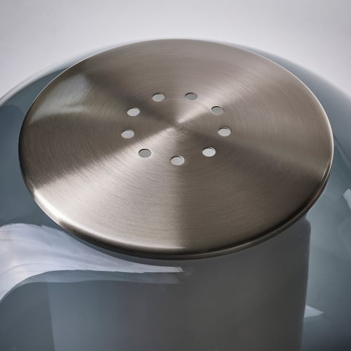 HÖGVIND table lamp, nickel-plated/grey glass - IKEA