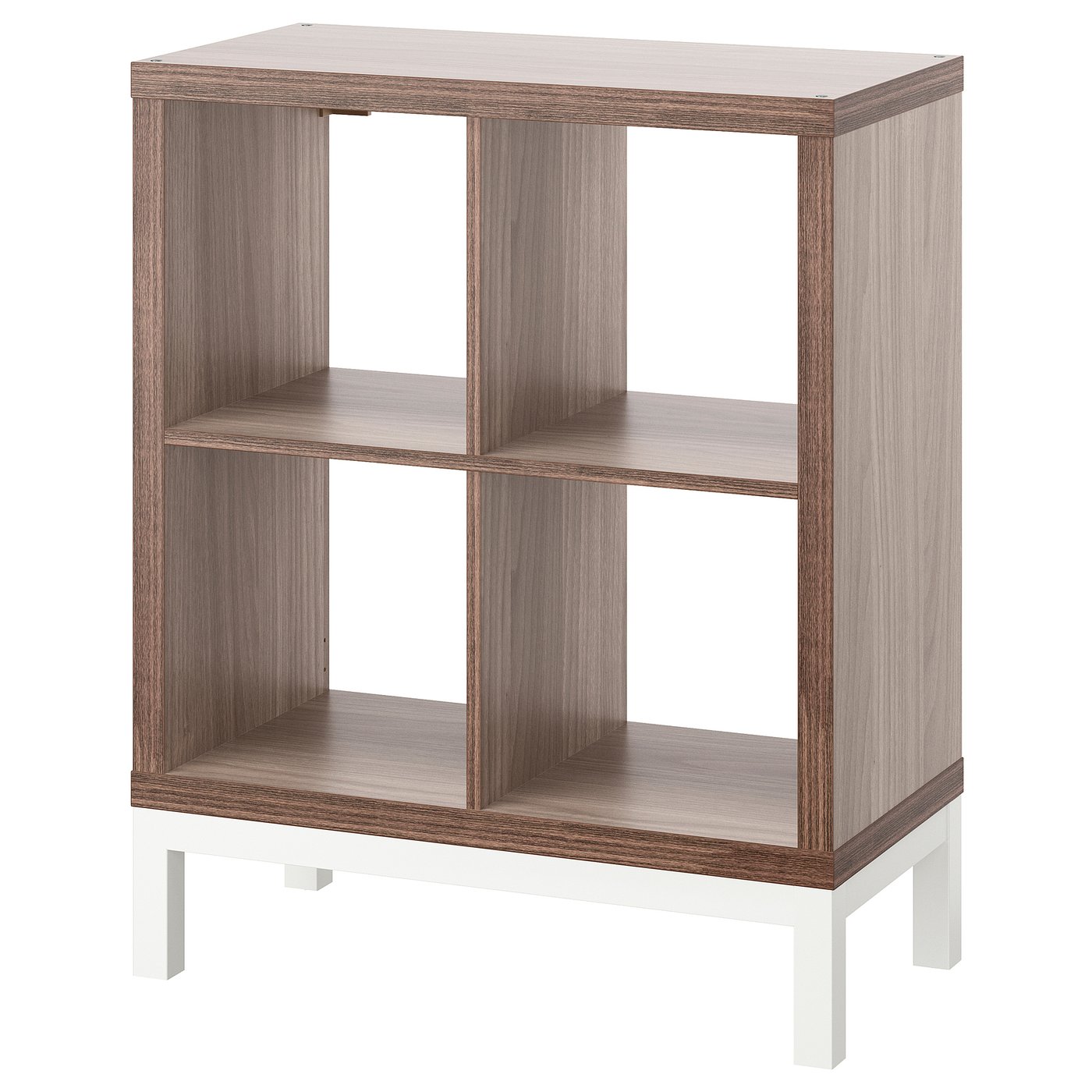 KALLAX shelving unit with underframe, walnut effect/light grey white ...