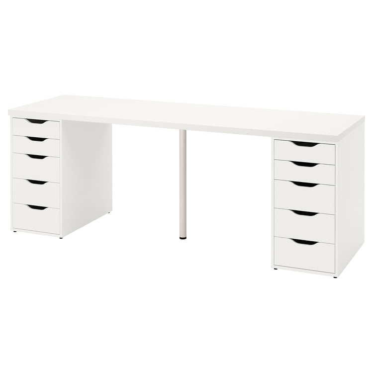 LAGKAPTEN / ALEX desk, white, 200x60 cm - IKEA