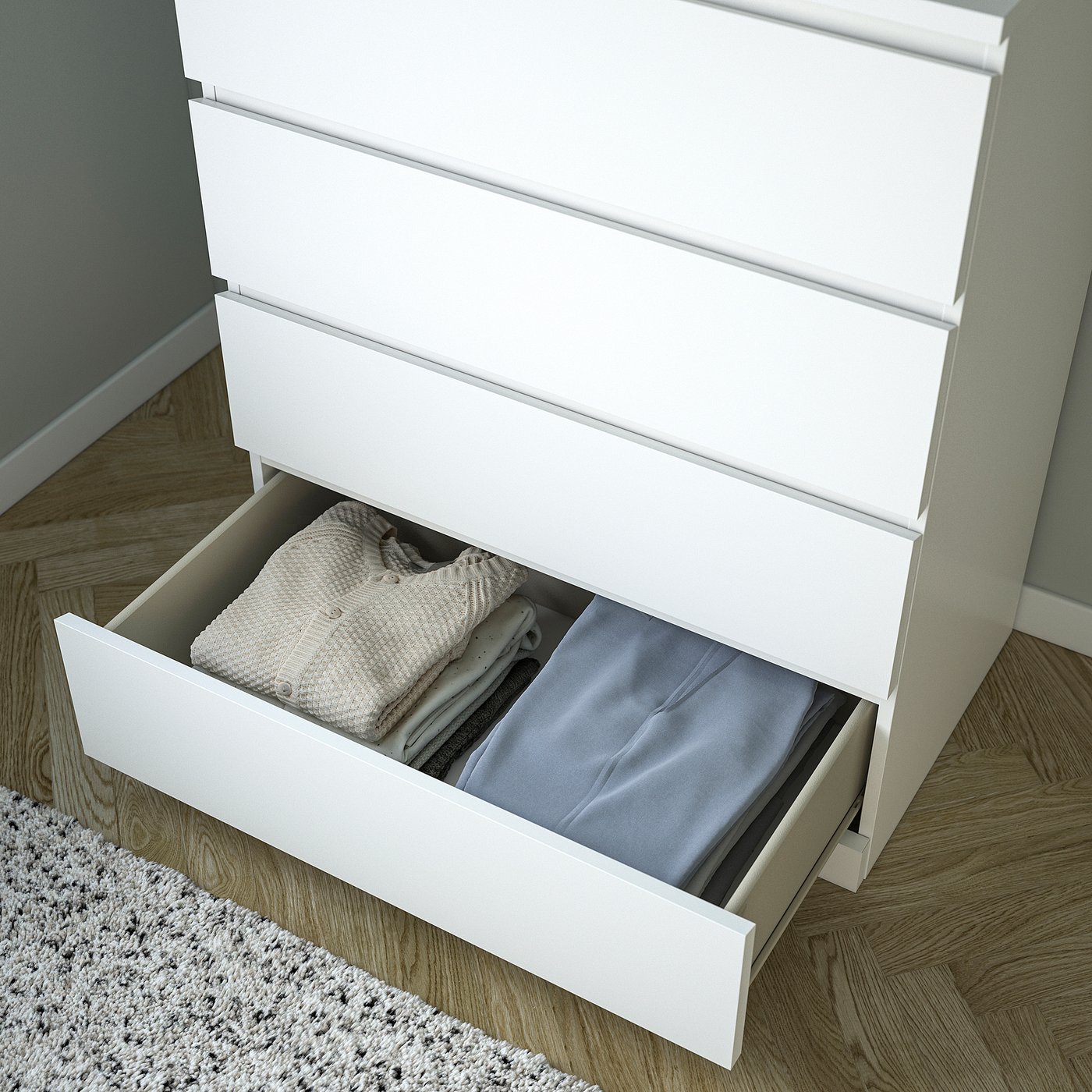 MALM chest of 4 drawers white 80x100 cm IKEA