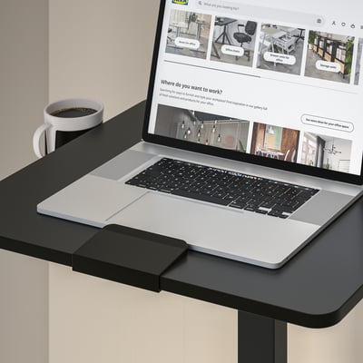 MITTZON laptop table with castors, black, 66x50 cm - IKEA