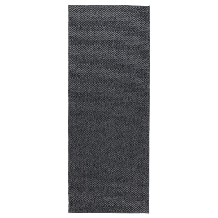 MORUM rug flatwoven, in/outdoor, dark grey, 80x200 cm - IKEA