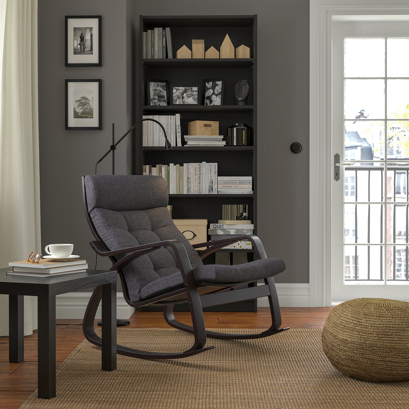 POANG rocking chair black brown Gunnared dark grey IKEA