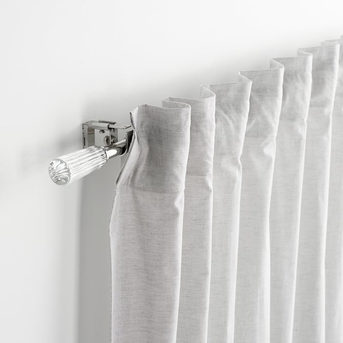 SOLDVÄRGMAL curtain rod set, silver-colour, 120-210 cm19 mm - IKEA