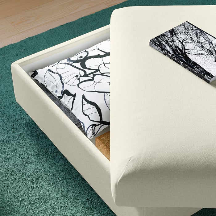 VIMLE footstool with storage, Johanneshov off-white - IKEA