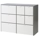 VISTHUS chest of 8 drawers, grey/white, 122x96 cm - IKEA