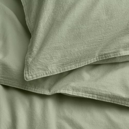 ÄNGSLILJA duvet cover and pillowcase(s), gray-green, Full/Queen (Double ...
