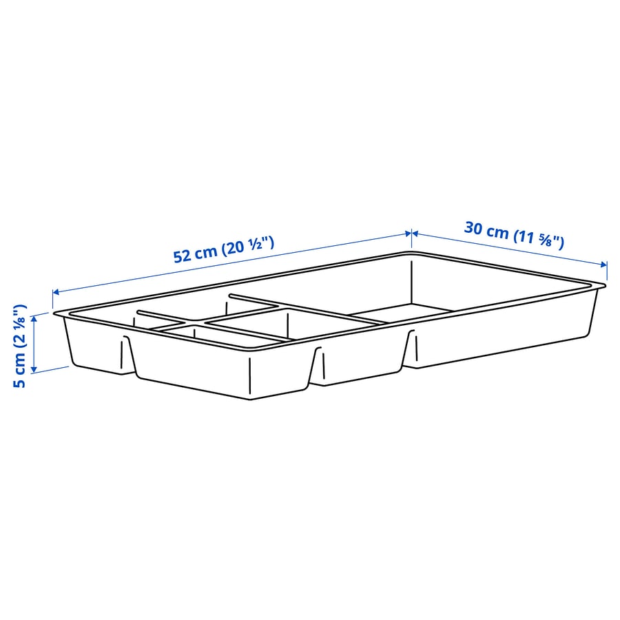 ALEX drawer insert, gray, 52x30 cm (201/2x115/8") - IKEA CA