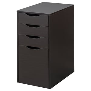ALEX Drawer unit/drop file storage, black-brown, 141/8x271/2" (36x70 cm ...