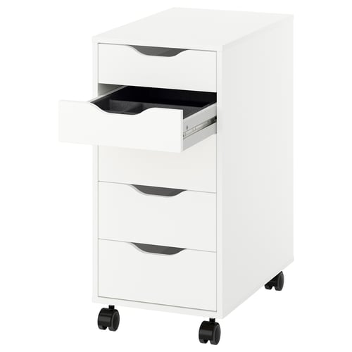 ALEX drawer unit on casters, with insert white/black, 36x76 cm (141 ...