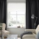 ANNAKAJSA room darkening curtains, 1 pair, anthracite/with heading tape ...