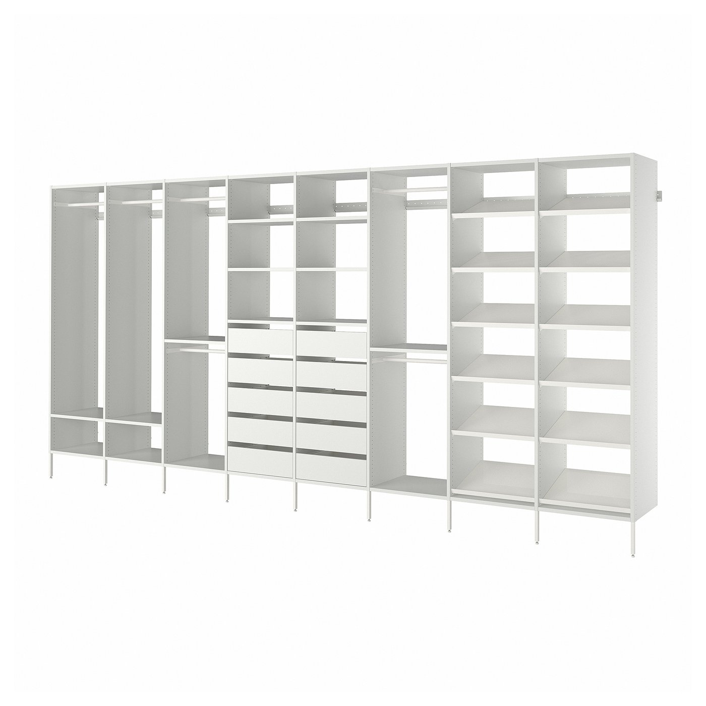 AURDAL wardrobe combination, white, 500x40x221 cm (1967/8x153/4x87 ...