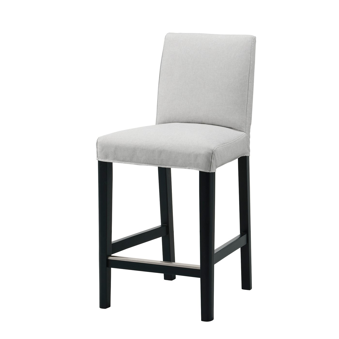 BERGMUND Bar stool with backrest black Orrsta light gray 62 cm 24 3 8