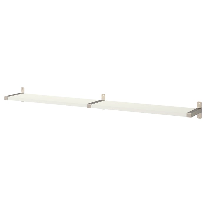 BERGSHULT / GRANHULT wall shelf, white/nickel plated, 160x20 cm (63x77 ...