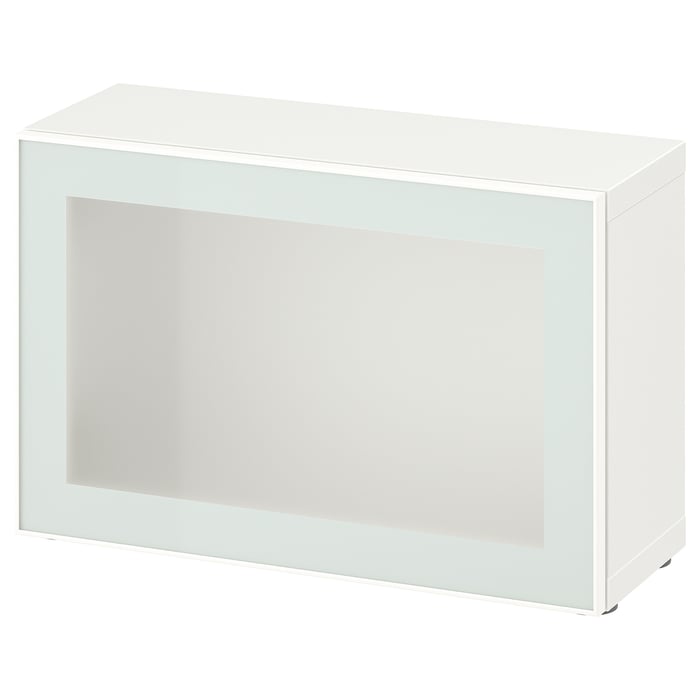BESTÅ shelf unit with glass door, white Glassvik/white/light green ...