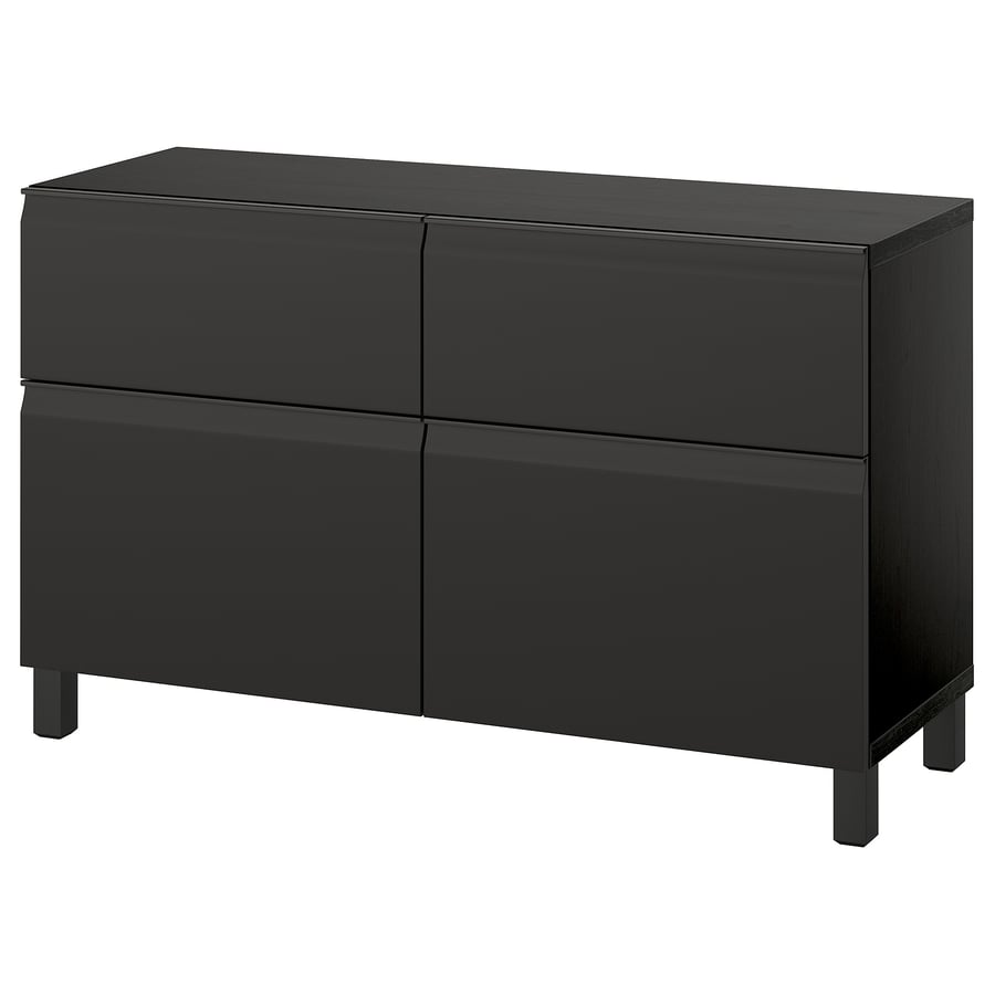 BESTÅ storage combination w doors/drawers, black-brown/Hammarsmed ...