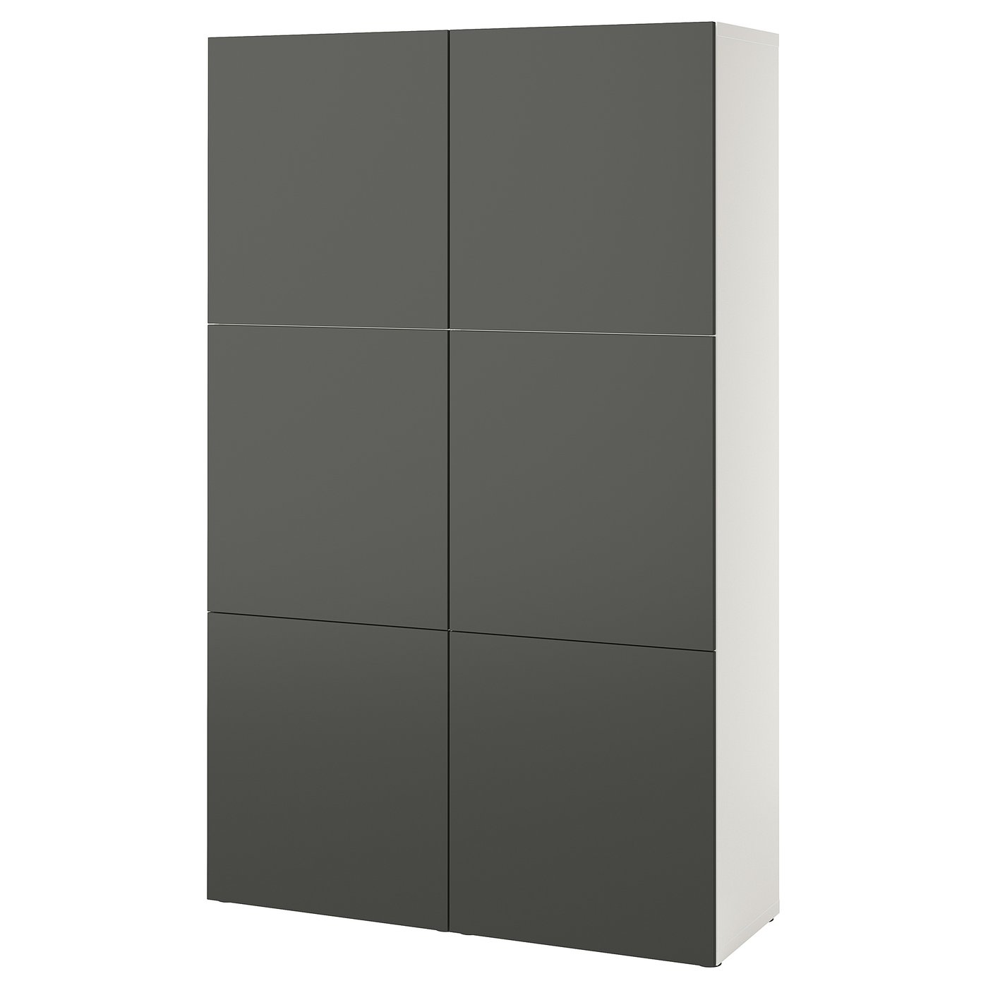 BESTÅ storage combination with doors, white/Lappviken dark gray ...