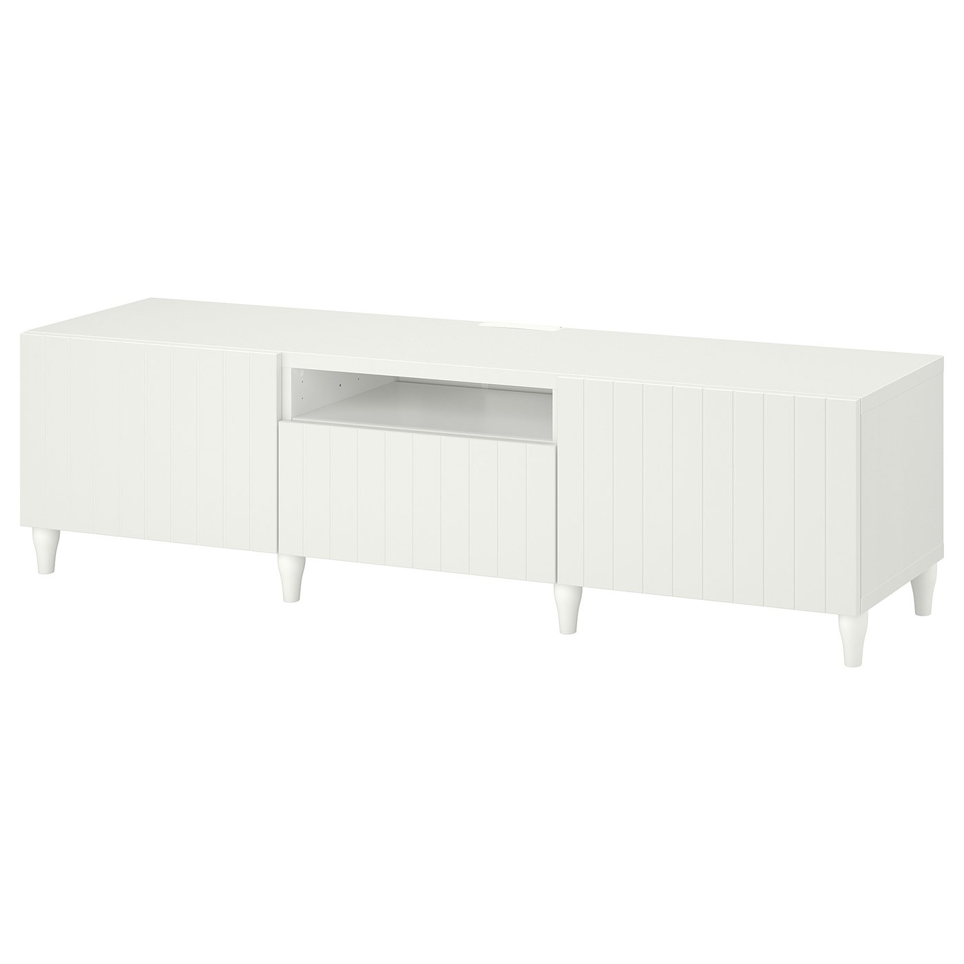 BESTÅ TV bench, white/Sutterviken/Kabbarp white, 180x42x48 cm (707 ...
