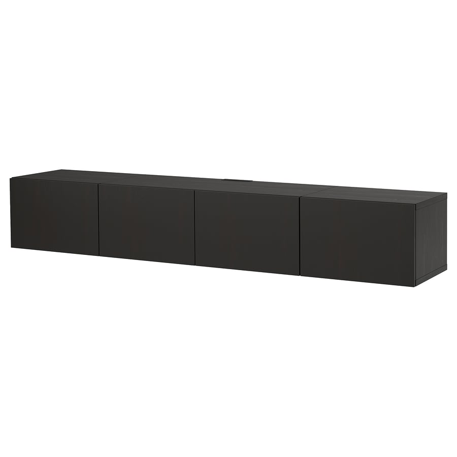 BESTÅ TV bench with doors, black-brown/Lappviken black-brown, 240x42x38 ...