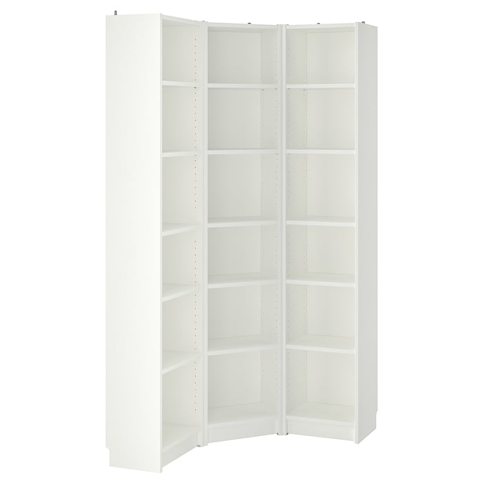 BILLY bookcase combination/crn solution, white, 95/95x28x202 cm (373/8 ...