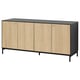 BOASTAD sideboard, black/oak veneer, 161x52x75 cm (631/2x201/2x295/8 ...
