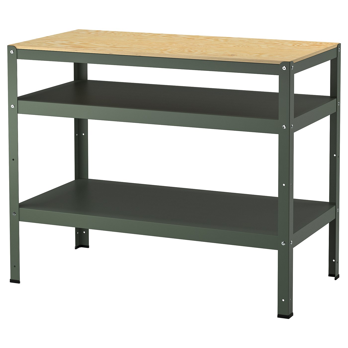 BROR work bench, gray-green/pine plywood, 110x55 cm (431/4x215/8 ...